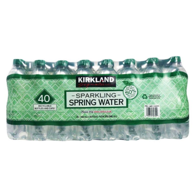 Kirkland Sparkling Spring Water 500Ml X 40 | YouthStar