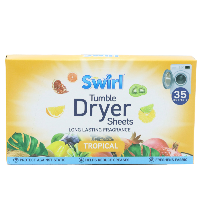 Swirl Tumble Dryer Sheets Tropical 35'S X 20 | YouthStar